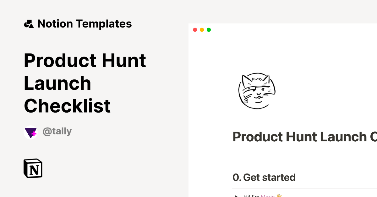 Product Hunt Launch Checklist Template | Notion Marketplace