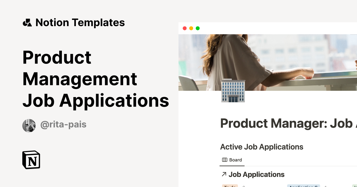 Product Management Job Applications Template | Notion Marketplace
