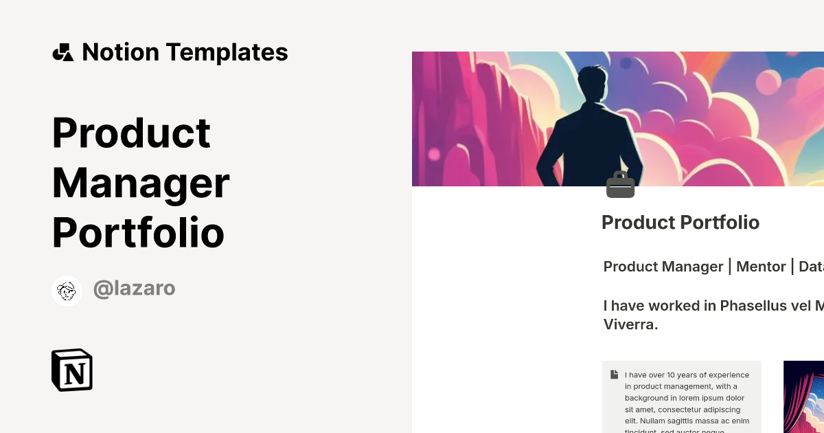 Product Manager Portfolio Template | Notion Marketplace