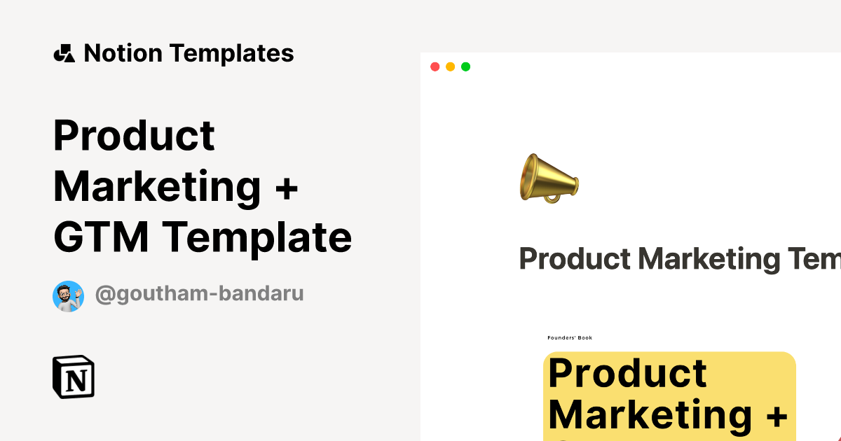 Product Marketing + GTM Template Template | Notion Marketplace