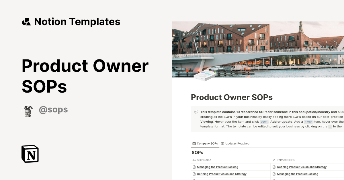 Product Owner SOPs Template | Notion Marketplace
