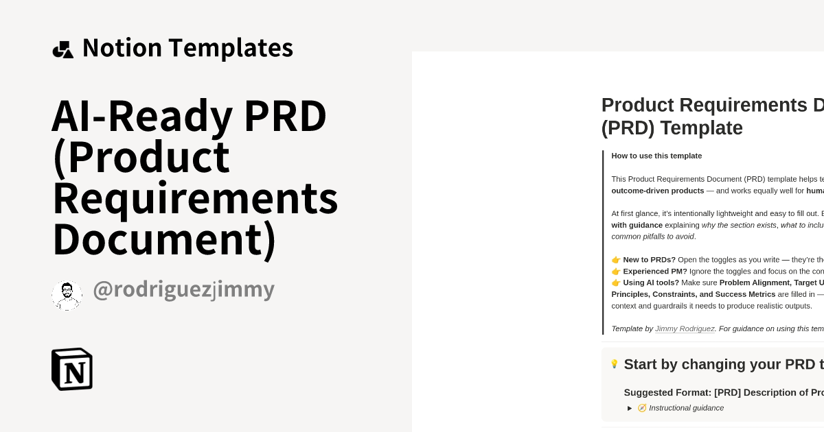 Product Requirements Document (PRD) Template | Notion Marketplace