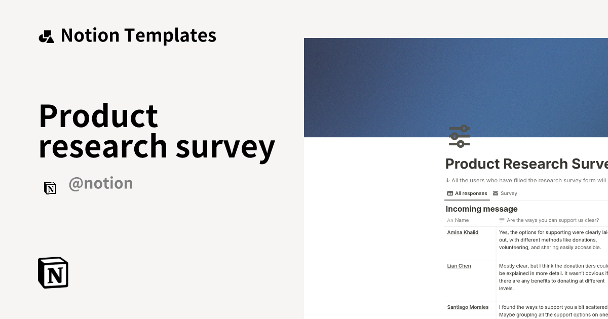 Product research survey 2025 Template | Notion Marketplace