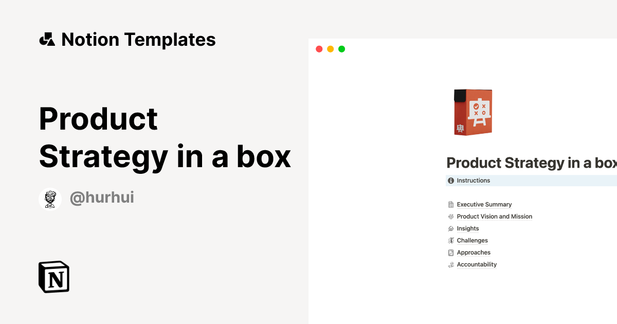 Product Strategy in a box Template | Notion Marketplace