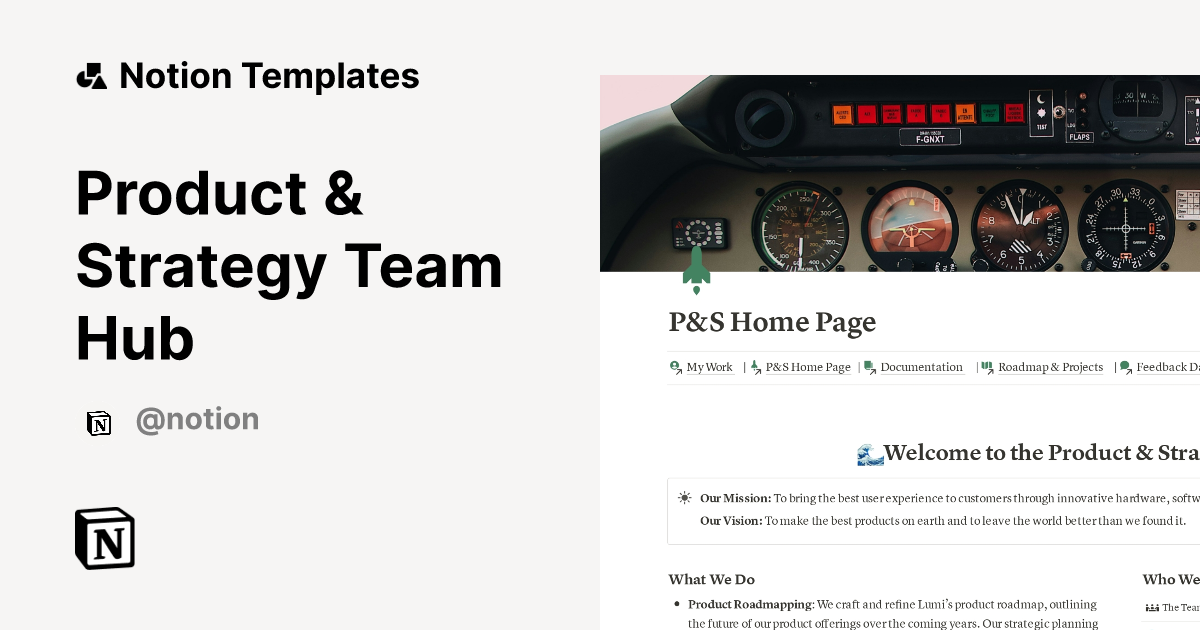 Product & Strategy Team Hub 2026 Template | Notion Marketplace