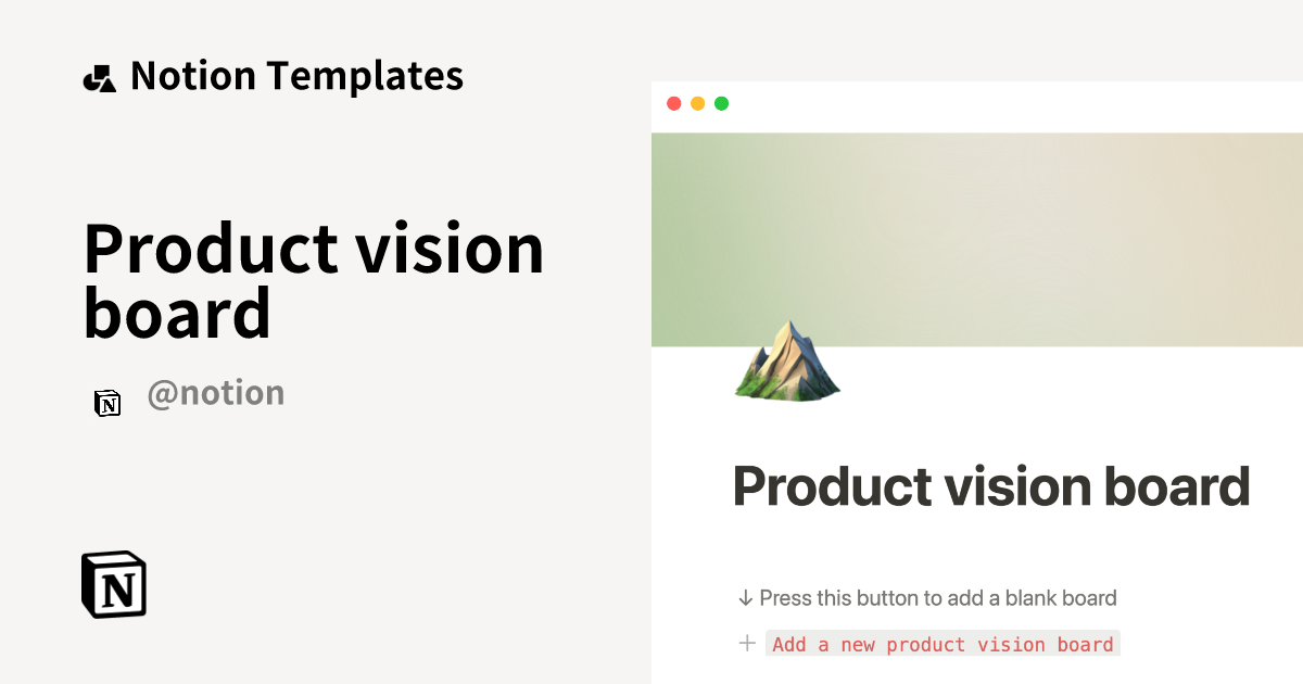 Product vision board 2025 Template | Notion Marketplace