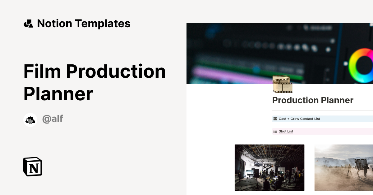 Film Production Planner Template by ALF | Notion Marketplace