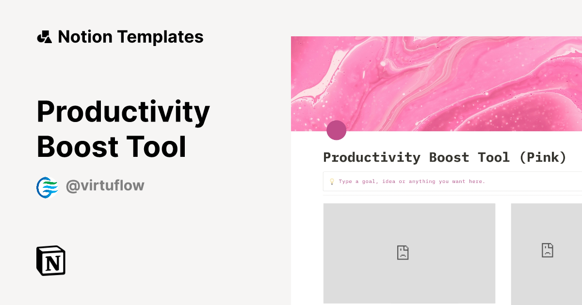 Productivity Boost Tool Template | Notion Marketplace
