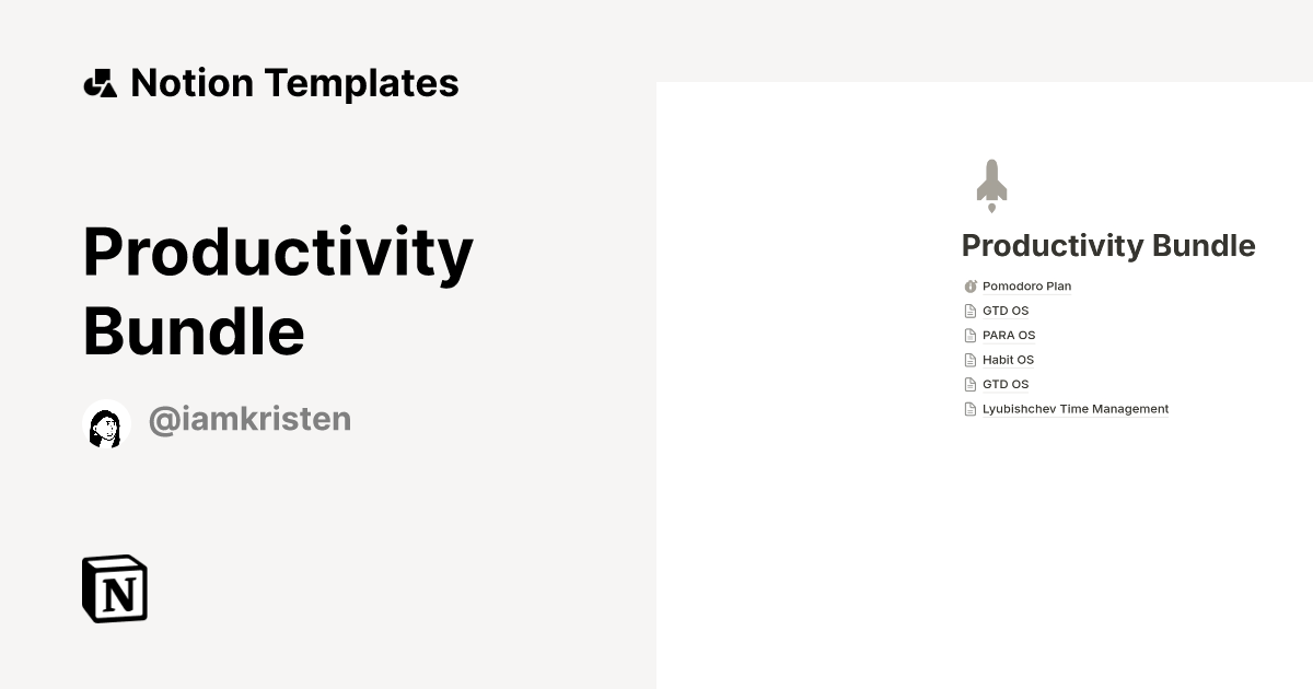 Productivity Bundle Template | Notion Marketplace