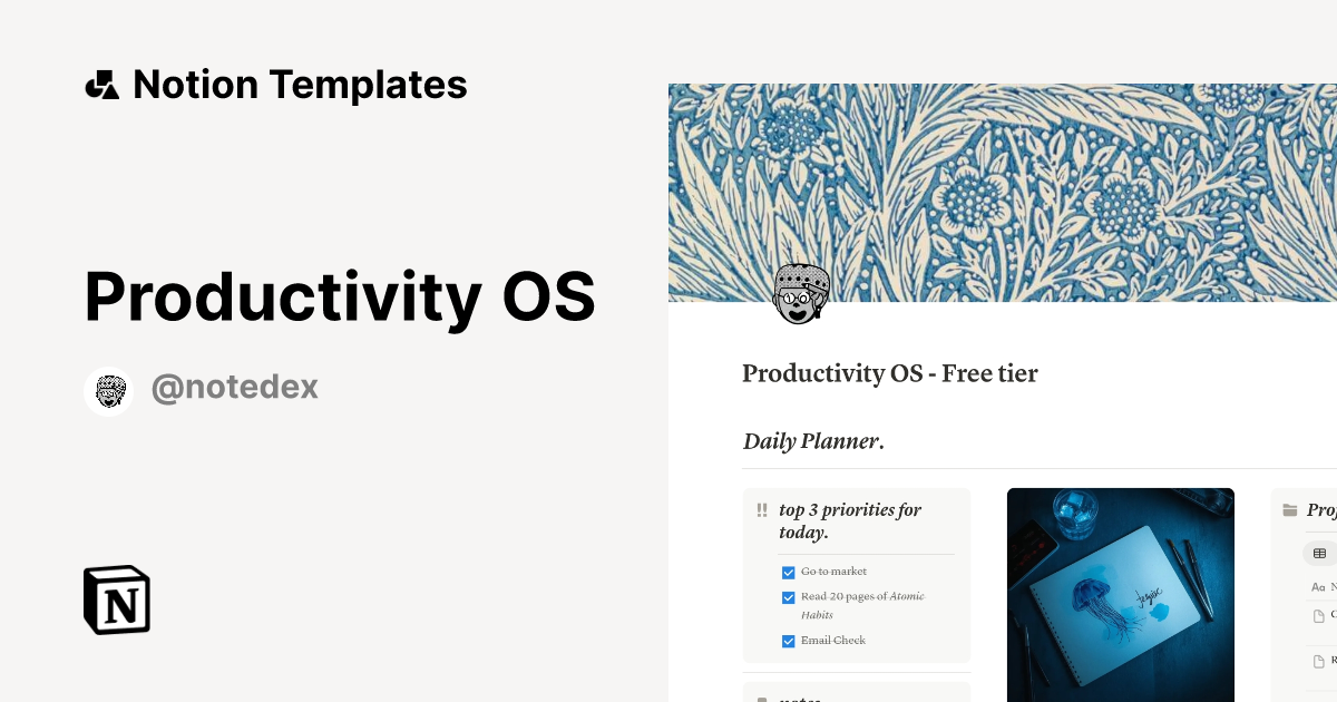 Productivity OS Template by notedex | Notion Marketplace
