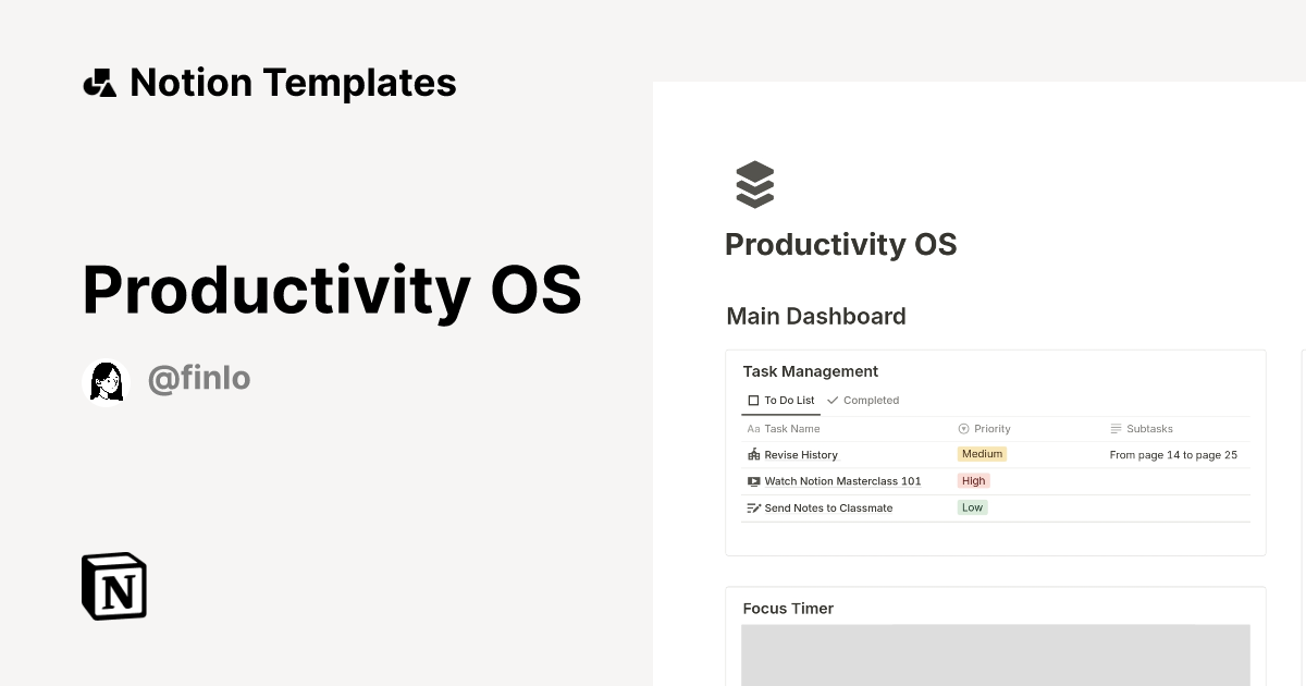 Productivity OS Template | Notion Marketplace
