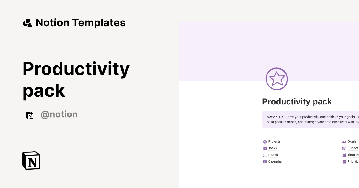 Productivity pack Template by Notion | Notion Marketplace