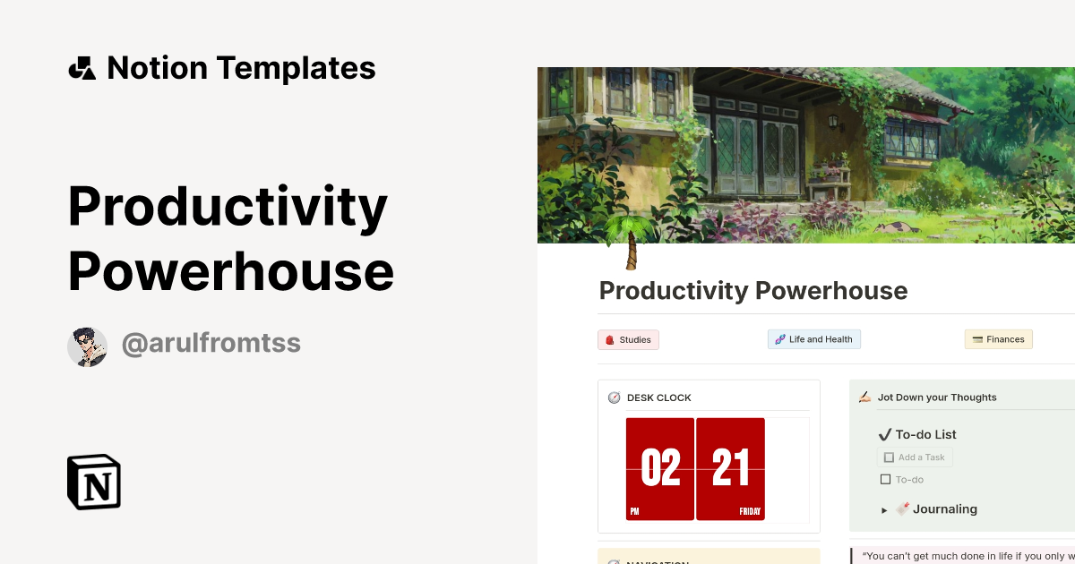 Productivity Powerhouse Template | Notion Marketplace