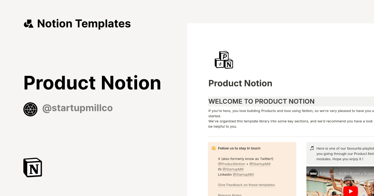 Product Notion Template by StartupMill | Notion Marketplace