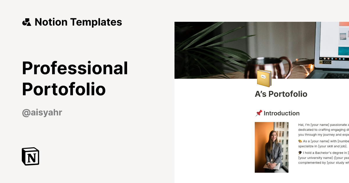 Professional Portofolio Template | Notion Marketplace