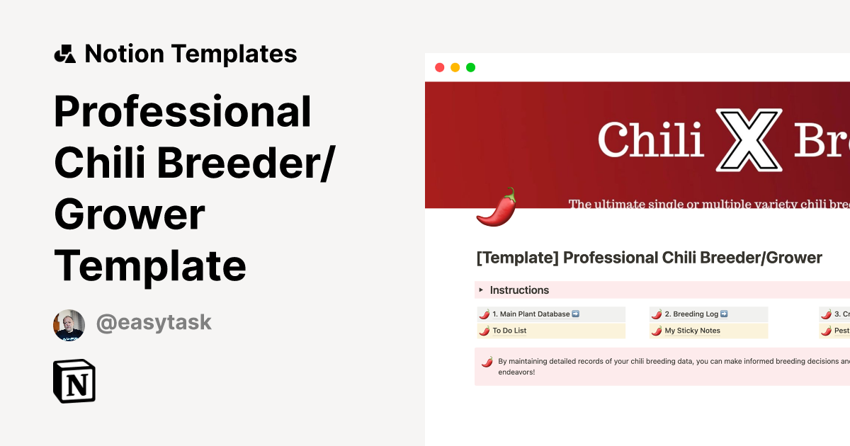 Professional Chili Breeder/Grower Template Template by Simon Schoeman ...