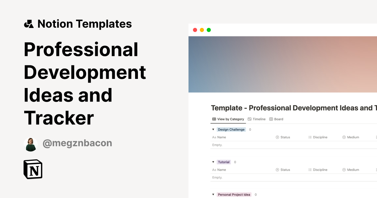 Professional Development Ideas and Tracker Template | Notion Marketplace