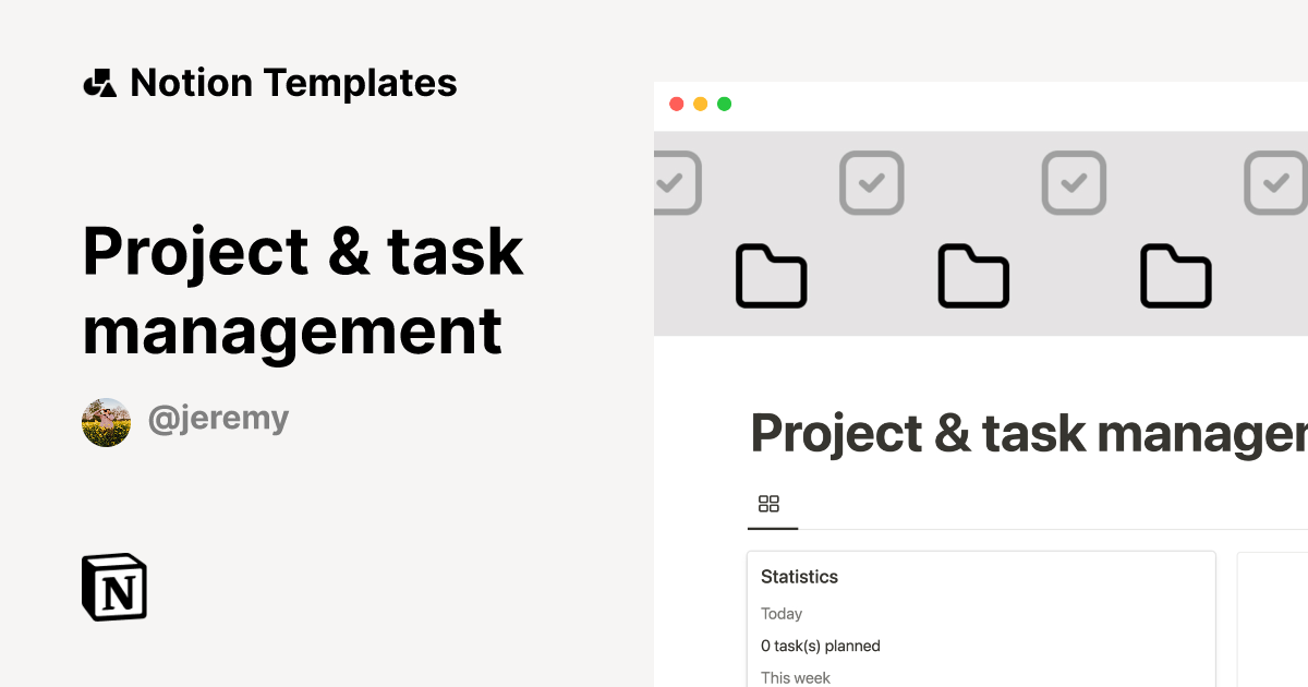Project & task management Template by Jérémy Stenuit | Notion Marketplace