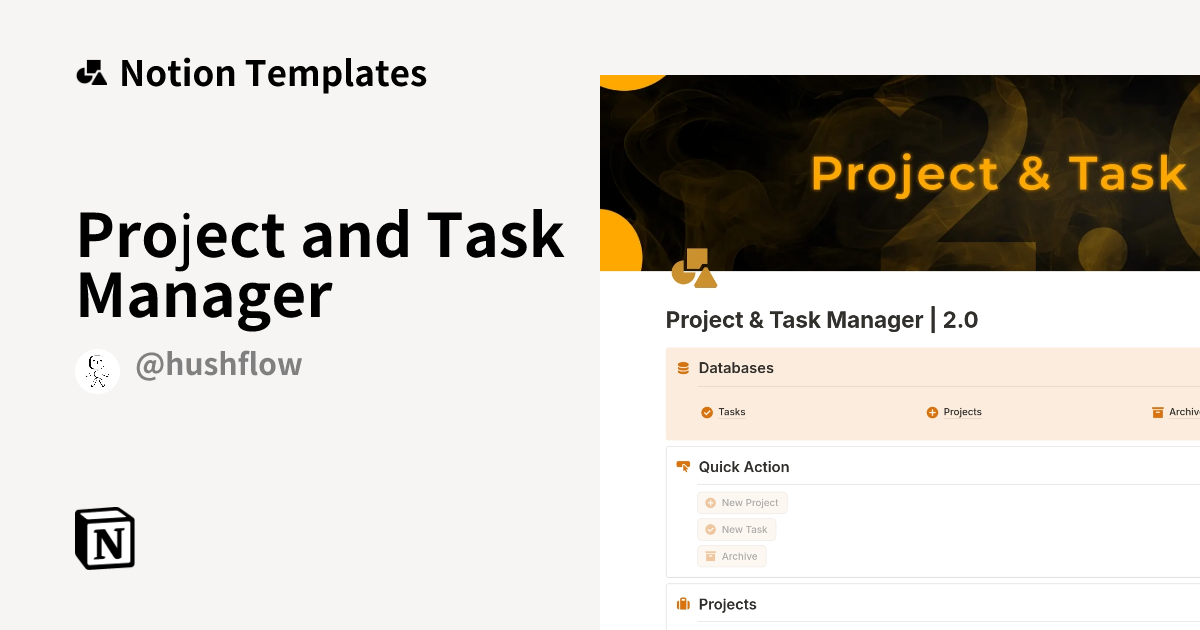 Project and Task Manager Template | Notion Marketplace
