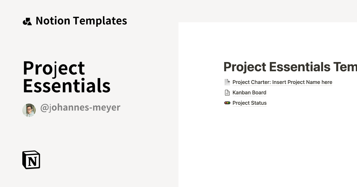 Project Essentials Template | Notion Marketplace