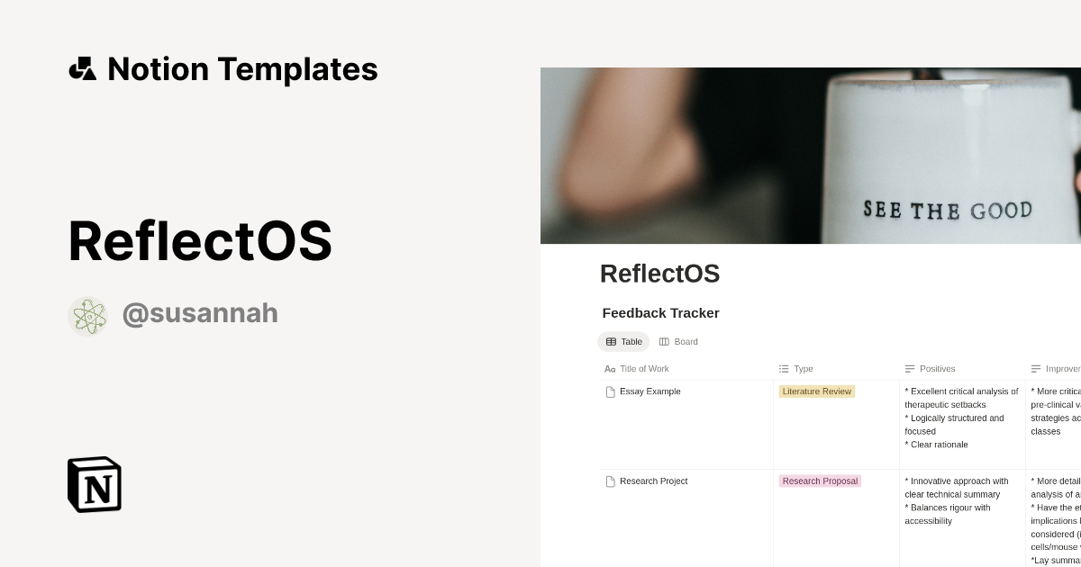 ReflectOS Template by AchieveOS | Notion Marketplace