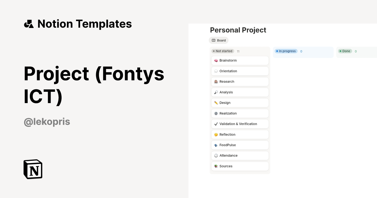 Project (Fontys ICT) Template | Notion Marketplace