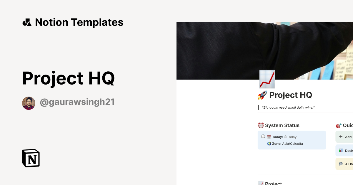 Project HQ Template by CreatorFlow | Notion Marketplace