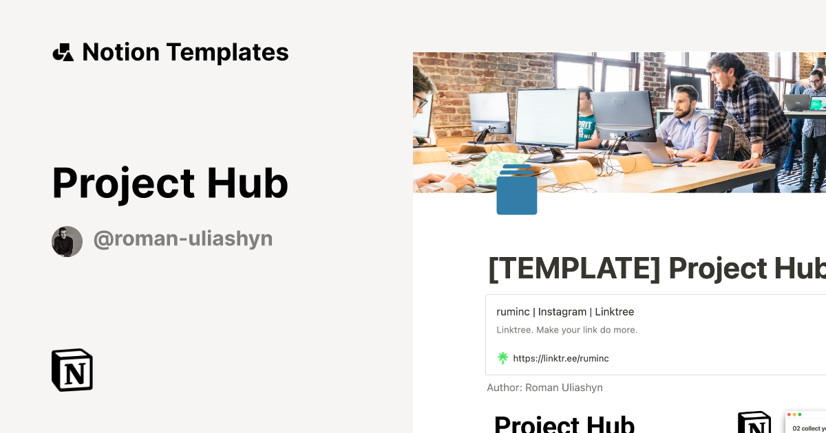 Project Hub Template | Notion Marketplace