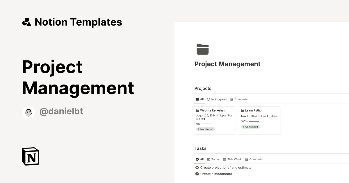 Project Management Template | Notion Marketplace
