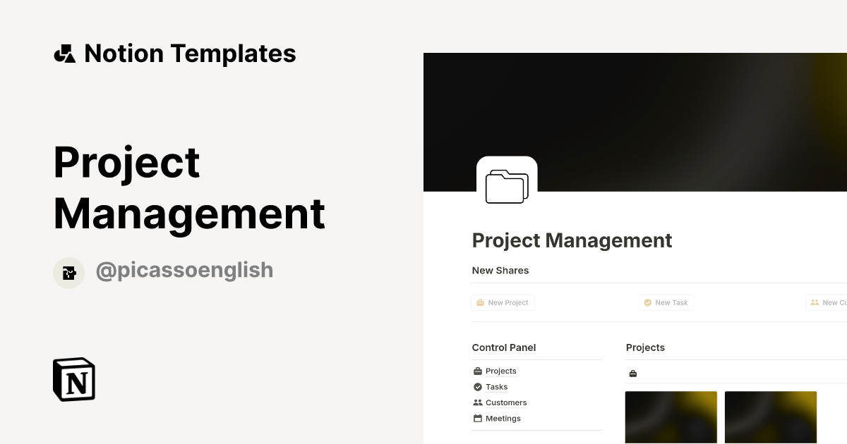 Project Management Template by Picasso | Notion Marketplace