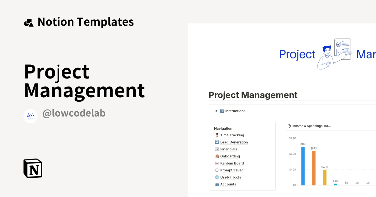 Project Management Template by low code lab | Notion Marketplace