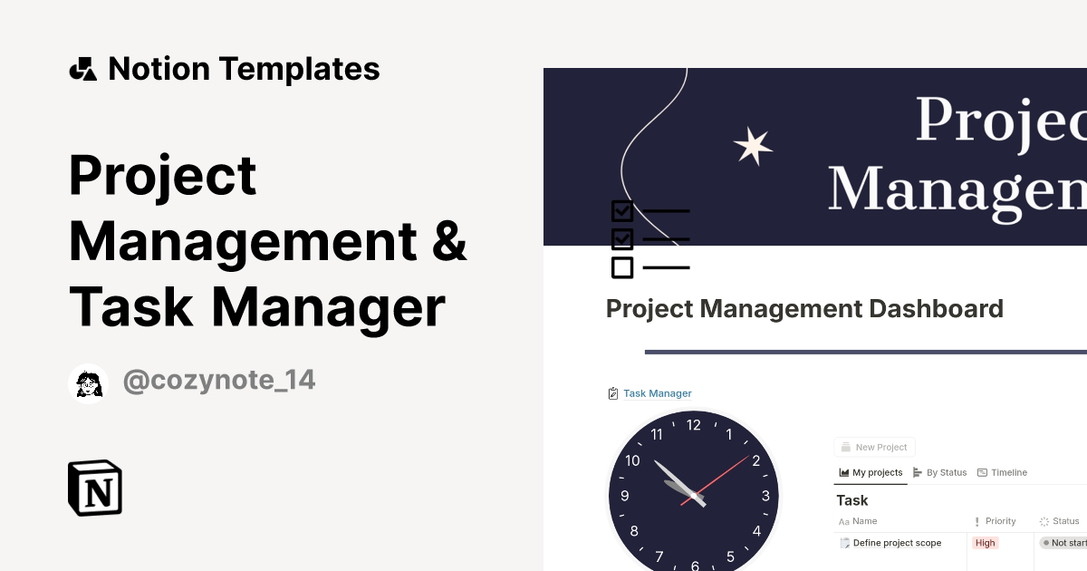 Project Management & Task Manager Template | Notion Marketplace