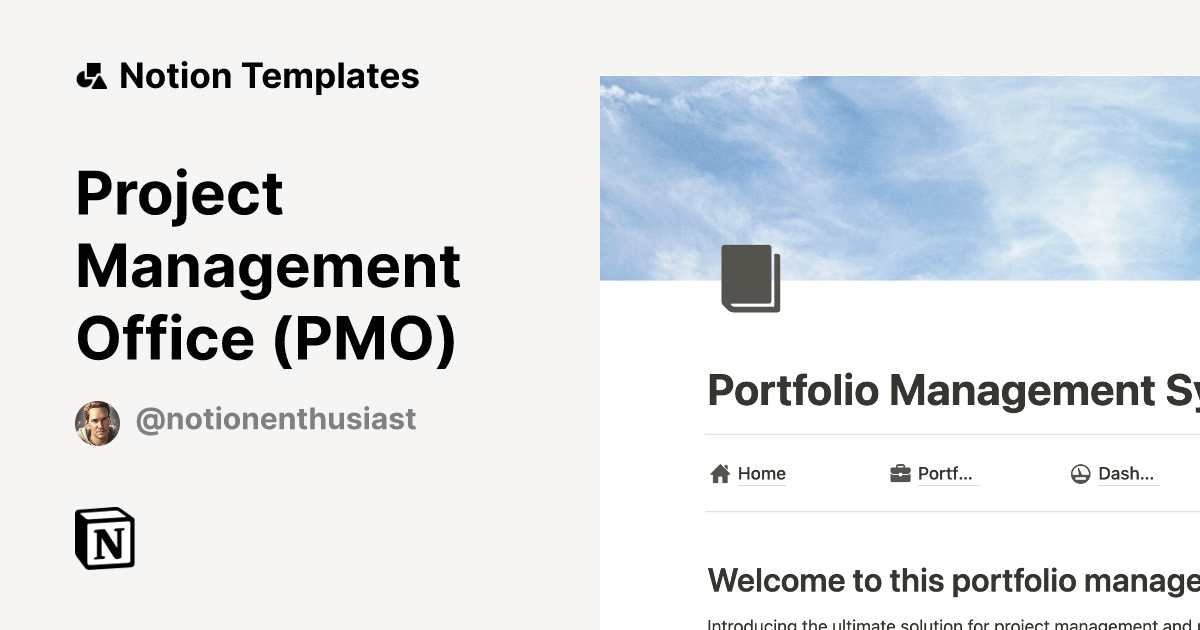 Project Management Office (PMO) Template by David | Notion Marketplace