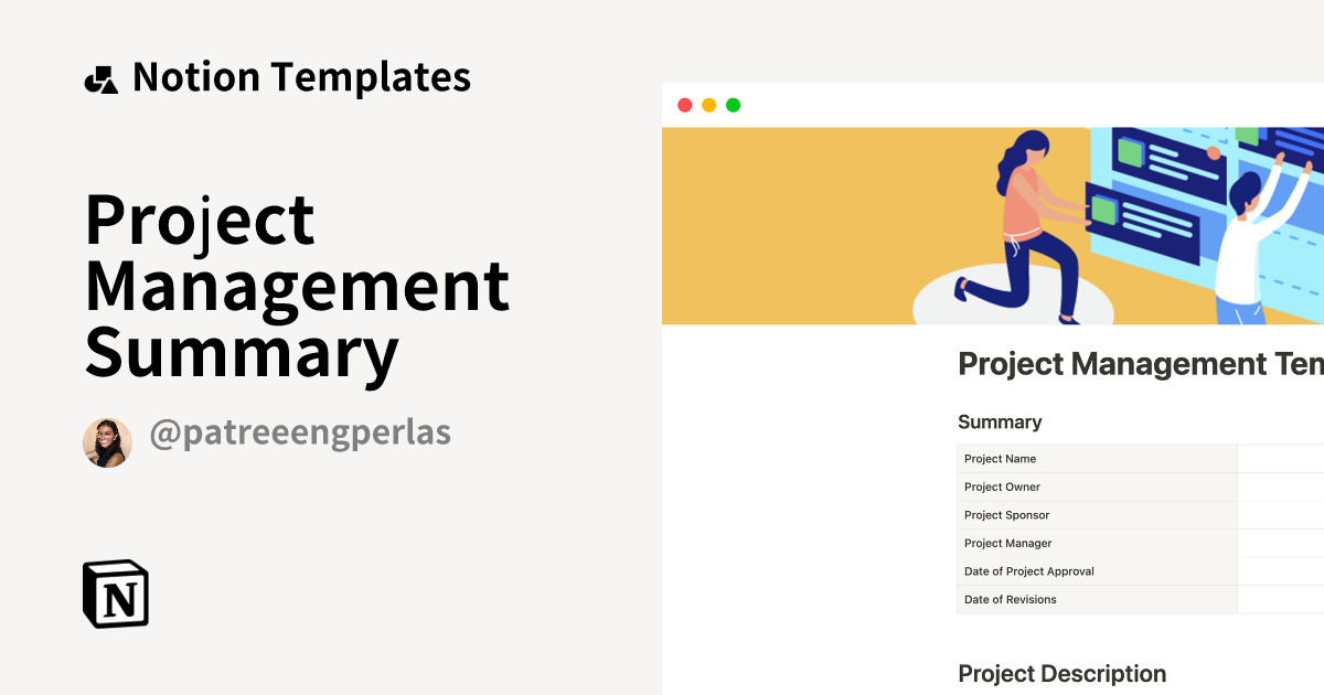 Project Management Summary Template | Notion Marketplace