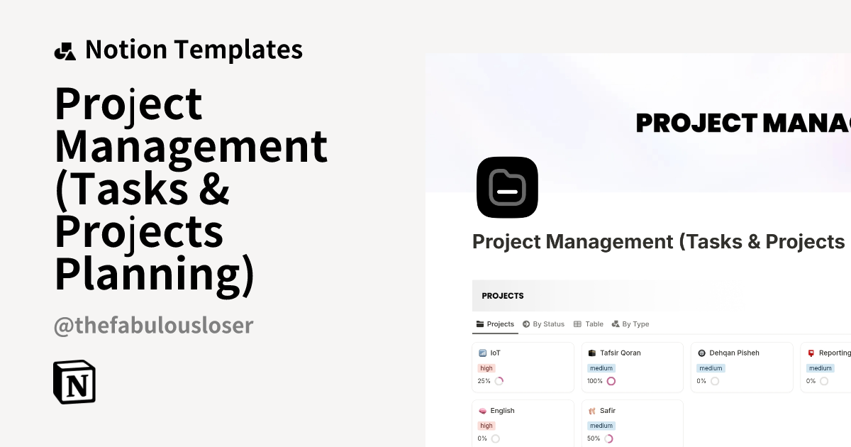 Project Management (Tasks & Projects Planning) Template | Notion Marketplace
