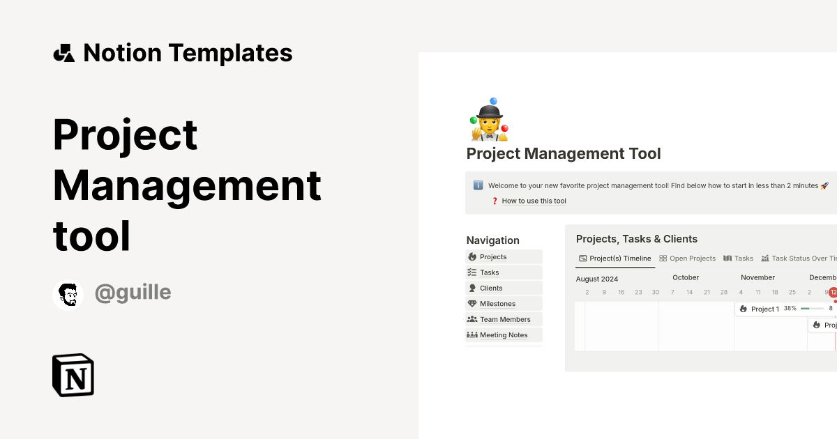 Project Management tool Template | Notion Marketplace