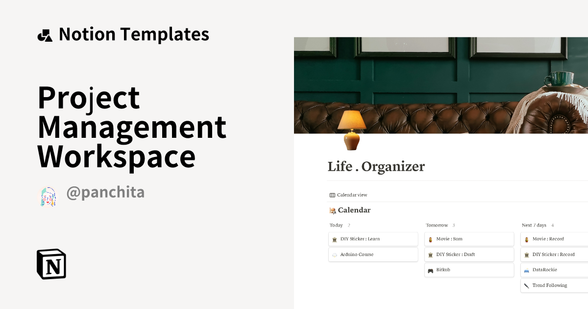 Project Management Workspace Template | Notion Marketplace