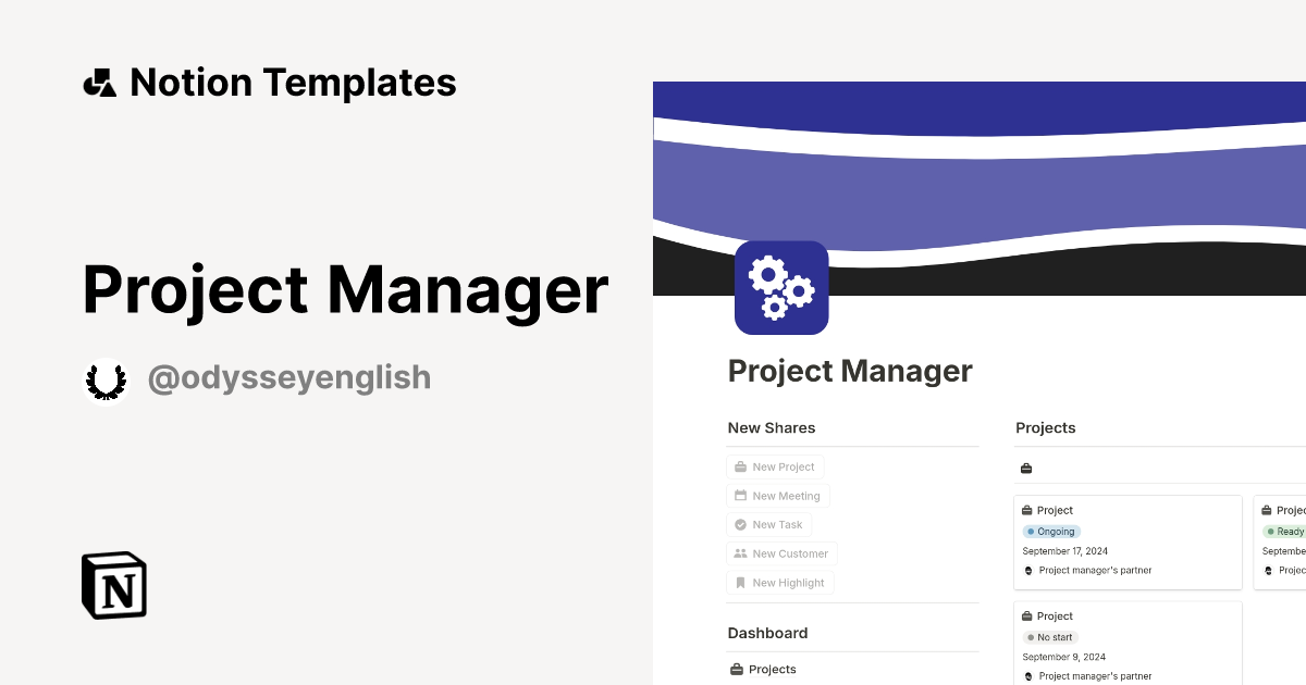 Project Manager Template by Odyssey | Notion Marketplace
