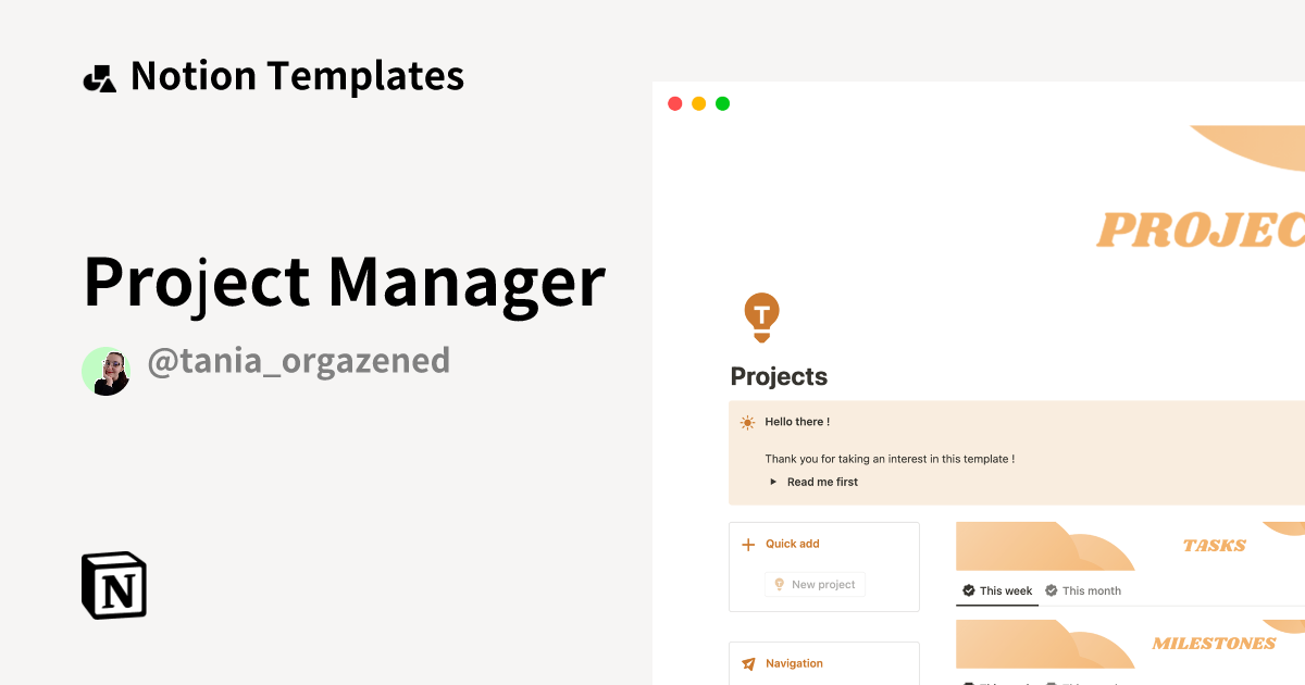 Project Manager Template | Notion Marketplace
