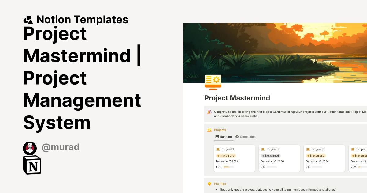 Project Mastermind | Project Management System Template by Murad | Notion Marketplace