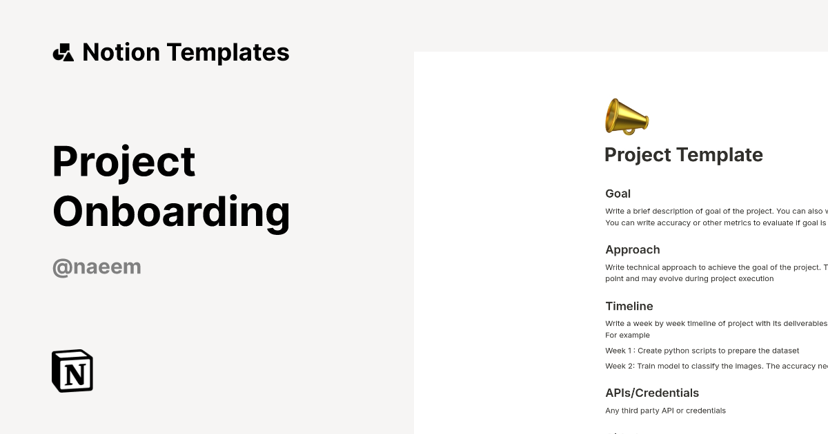Project Onboarding Template | Notion Marketplace