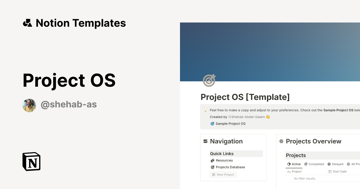 Project OS Template | Notion Marketplace