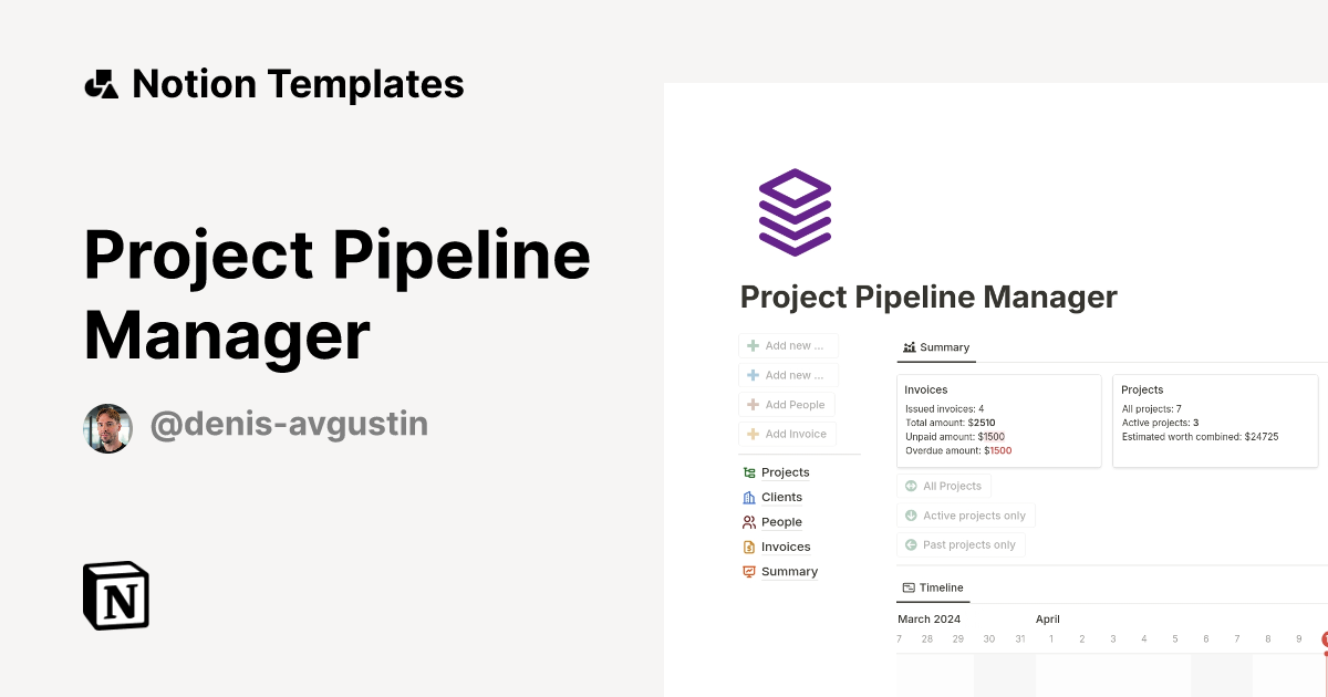 Project Pipeline Manager Template | Notion Marketplace