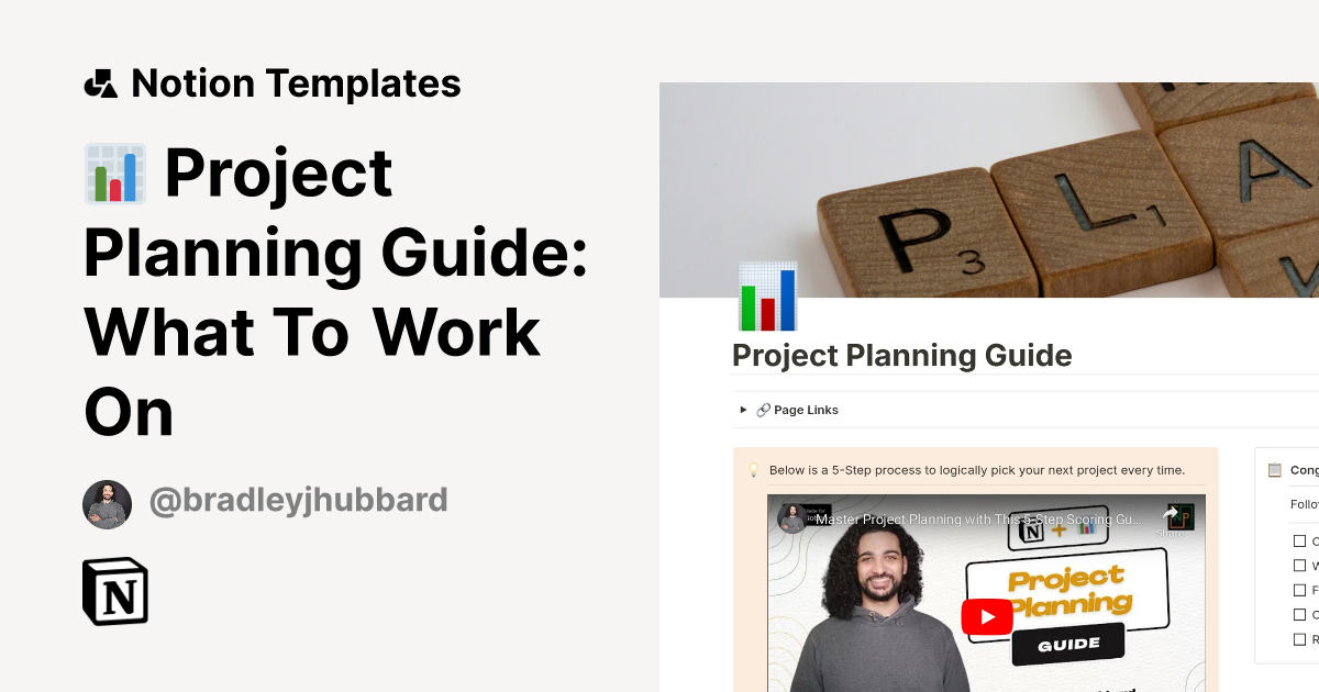 📊 Project Planning Guide: What To Work On Template | Notion Marketplace
