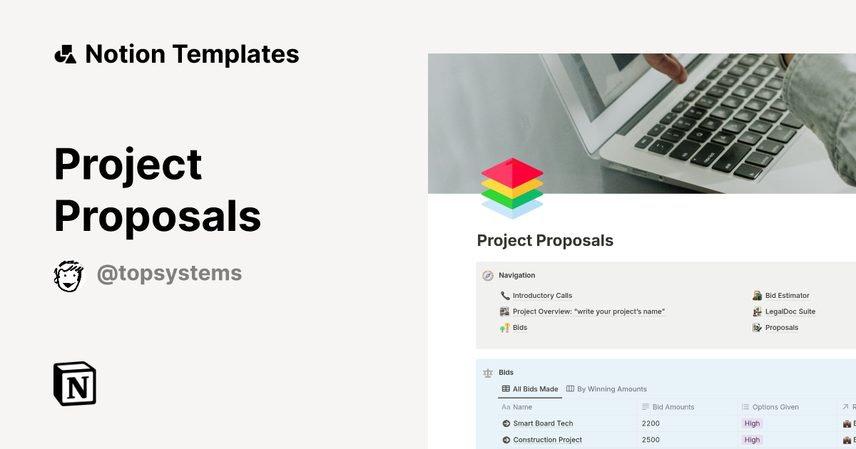 Project Proposals Template | Notion Marketplace
