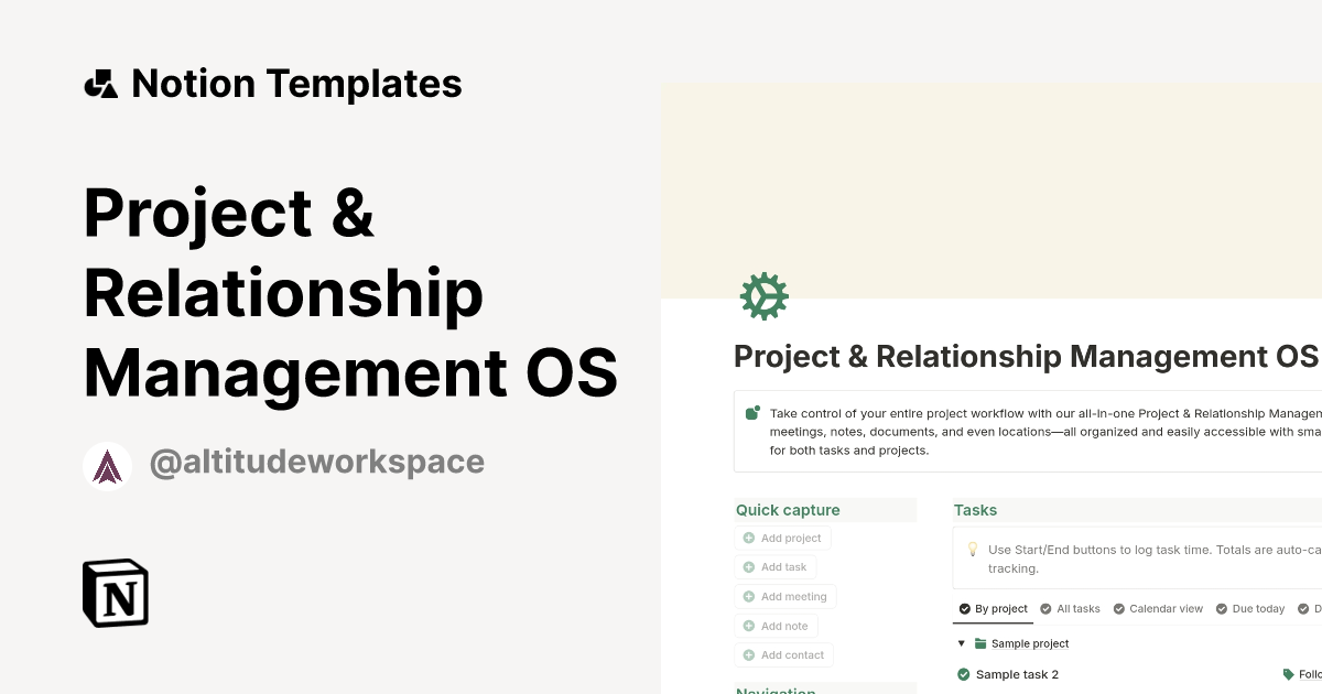 Project & Relationship Management OS Template | Notion Marketplace