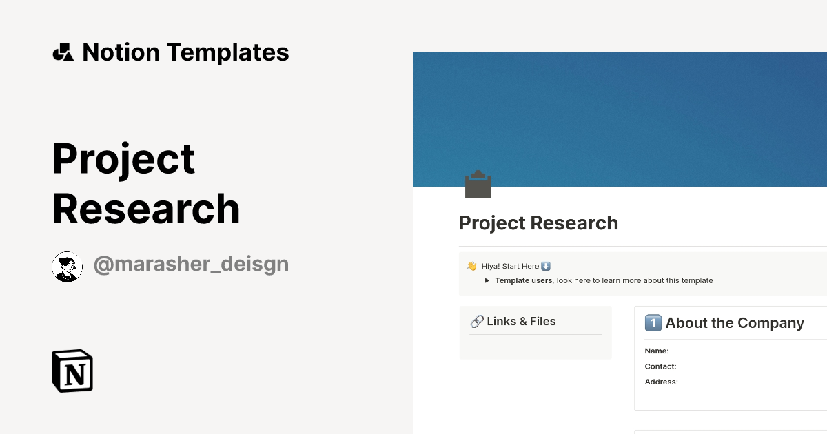 Project Research Template | Notion Marketplace