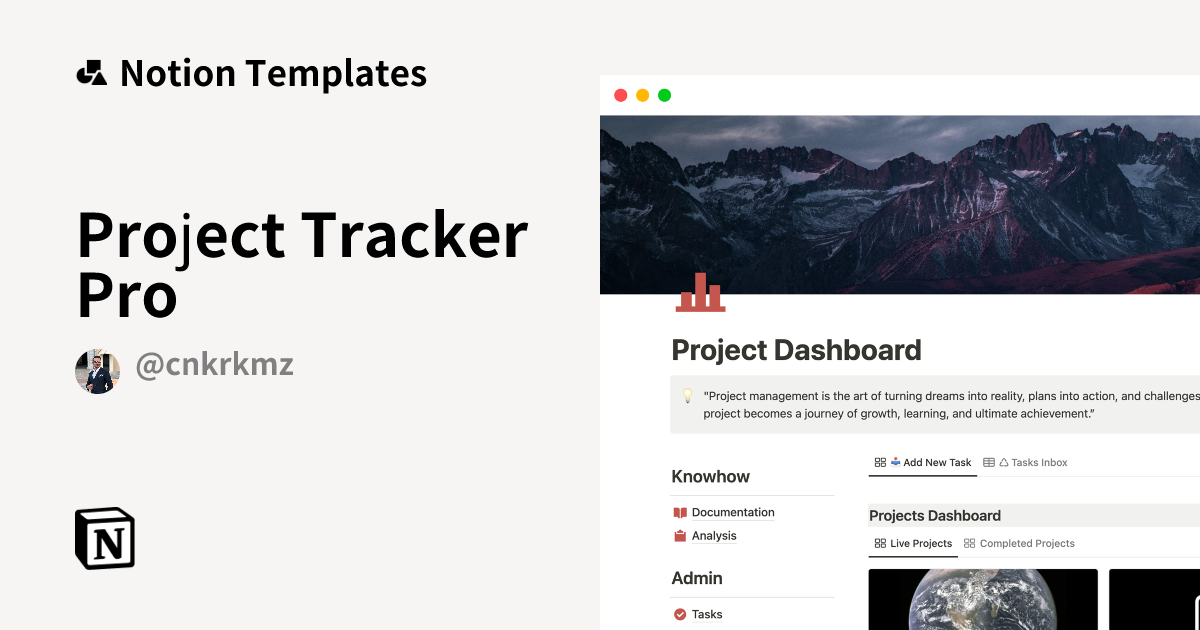 Project Tracker Pro Template by Can | Notion Marketplace