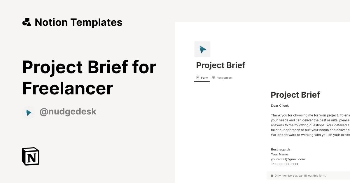 Project Brief for Freelancer Template | Notion Marketplace