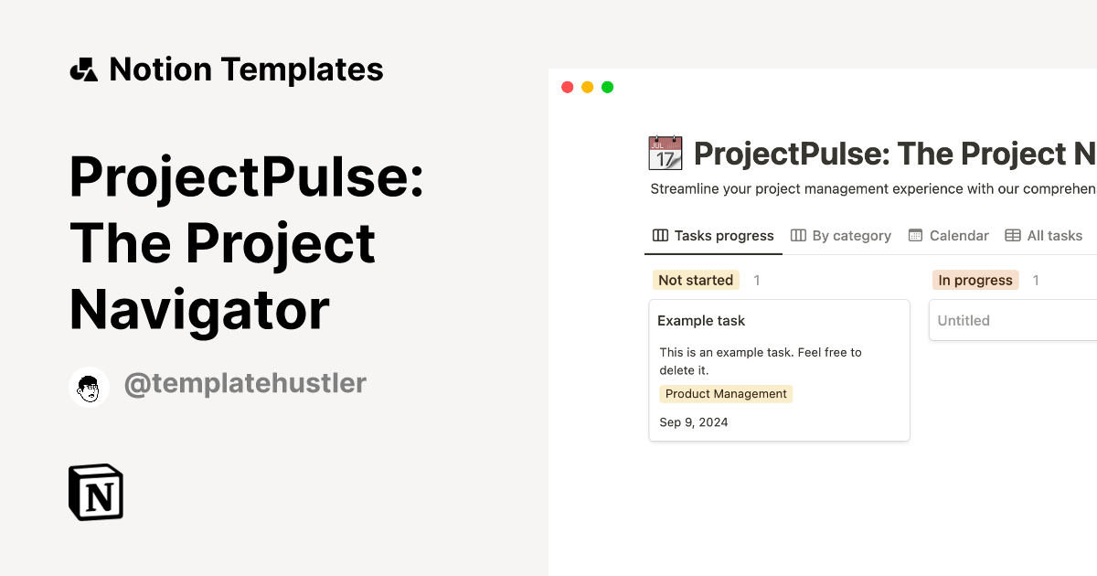 ProjectPulse: The Project Navigator Template by templatehustler ...